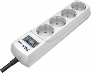 Сетевой фильтр PILOT mini, длина 5 м, 4 розетки, максимальная нагрузка 2200 Вт, белый (129)