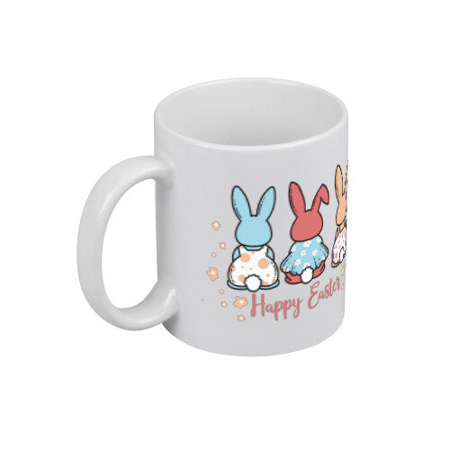 Кружка «Пасхальные кролики, пасха 2026, пасхальный заяц» (белый)