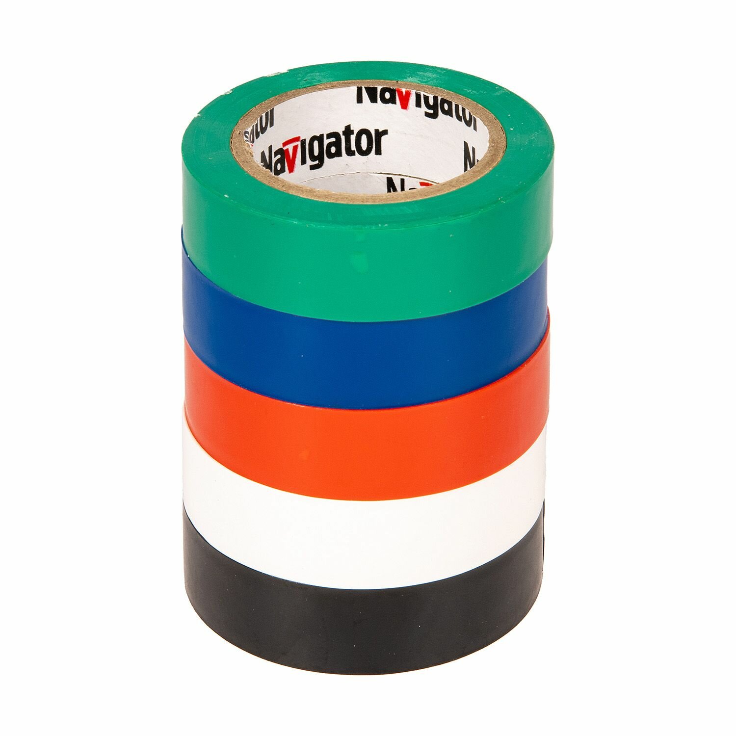 Набор изоленты Navigator 5 цветов, на ПВХ основе, 15 мм, 10 м