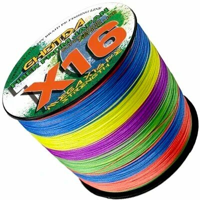 GHOTDA 16-прядная плетеная леска 300 м 300M-32LB-0.19mm, Multicolor