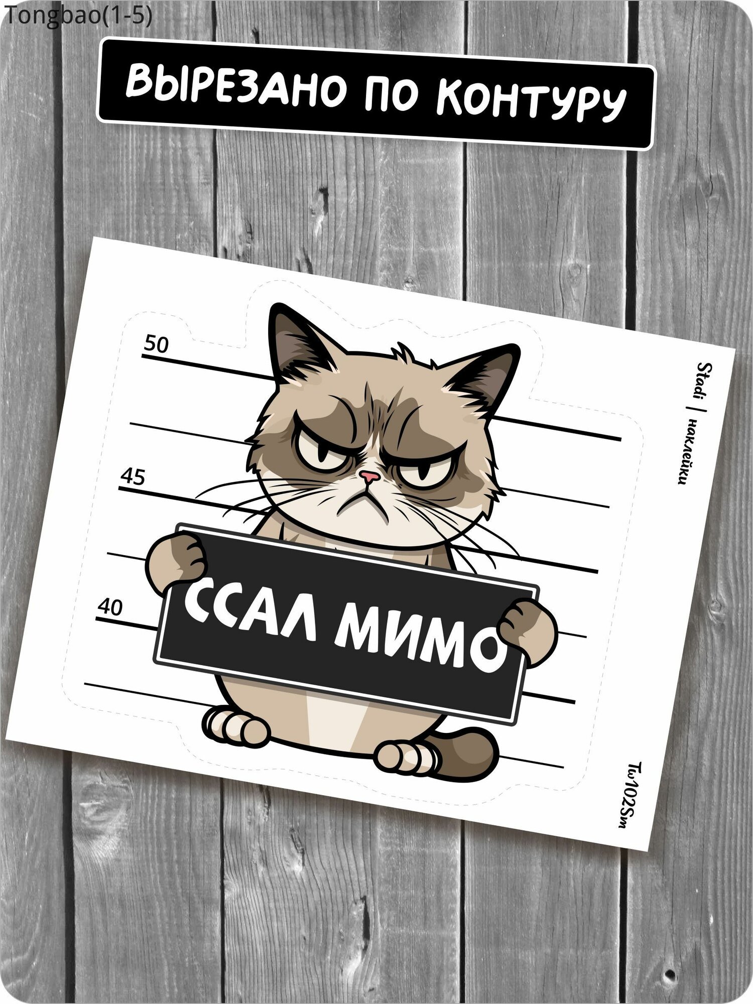 Интерьерная наклейка на унитаз Кот