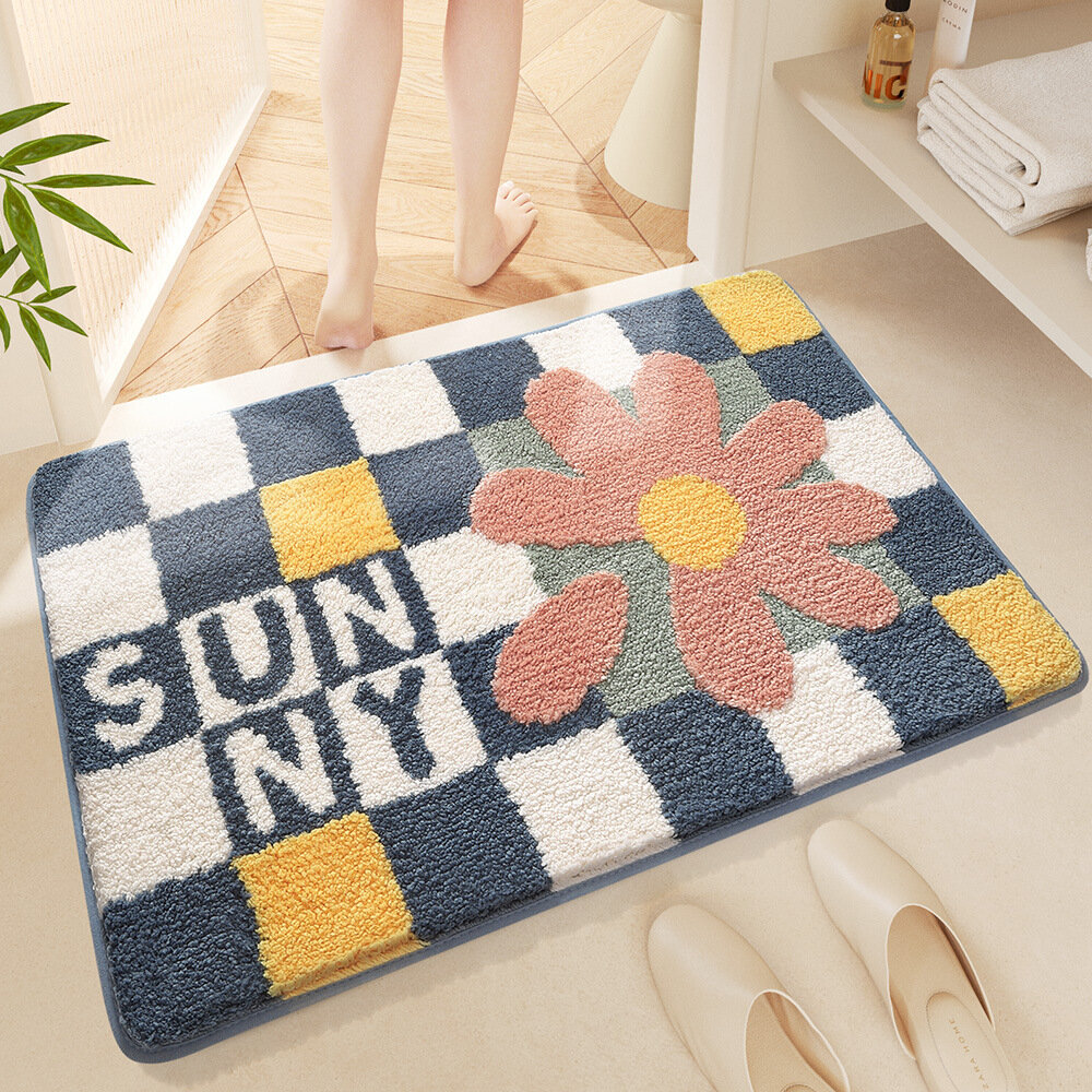 Коврик для ванной комнаты Dajiang Fresh Style, высокоабсорбирующий, нескользящий, для туалета, быстросохнущий, флокированный.