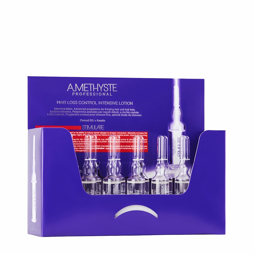Farmavita Лосьон против выпадения волос Ametyste Hair Loss Control Lotion, 12х8 мл. для ослабленных волос c кератином