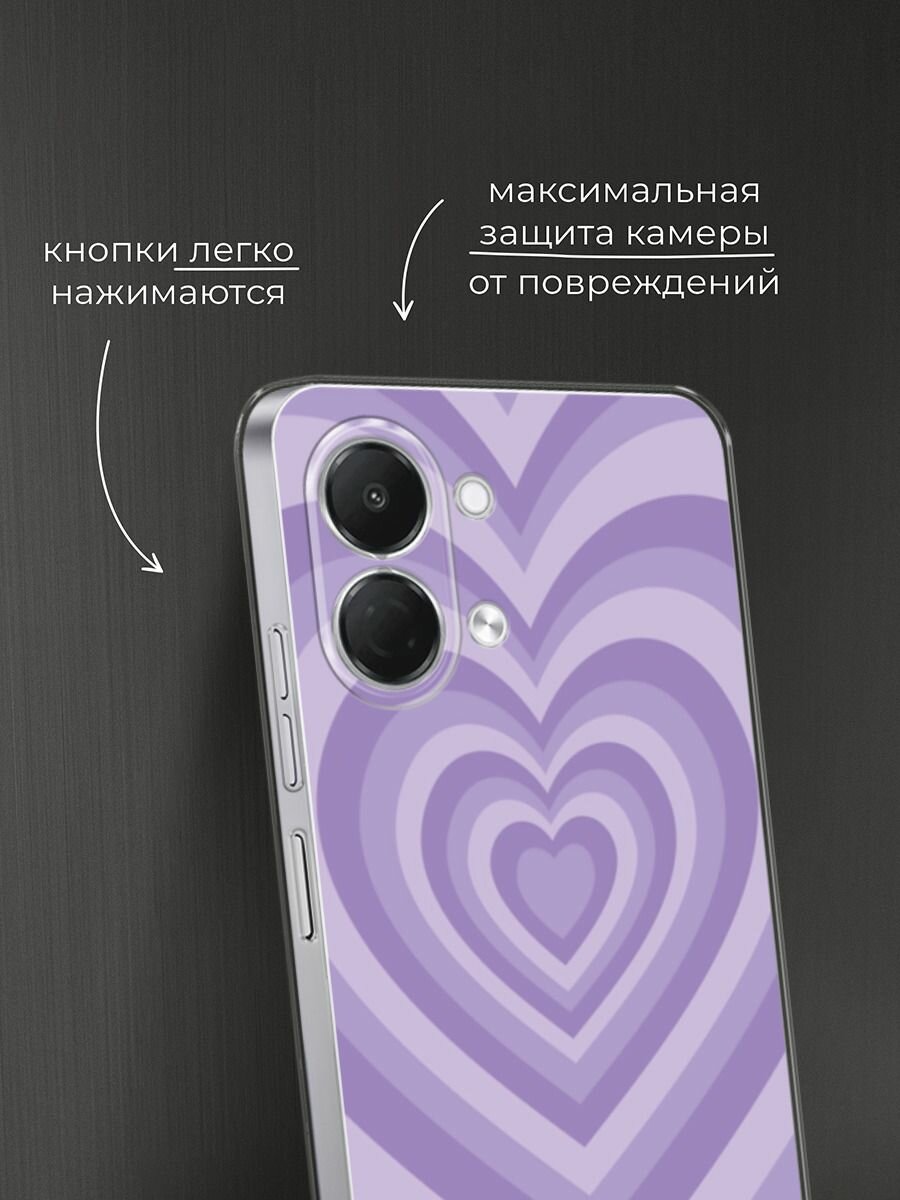 Чехол на Tecno Spark Go 3 / Текно Спарк Го 3 с принтом Violet heart latte — фото 1