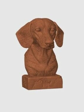 Эксклюзив! Бюст Таксы (10см, коричневый металлик) - Верный друг, подарок, талисман