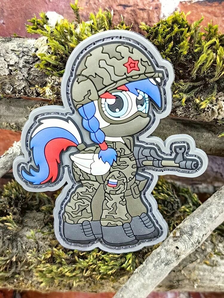 Нашивка-патч русская пони С АК 3D PVC 7,0х8,0