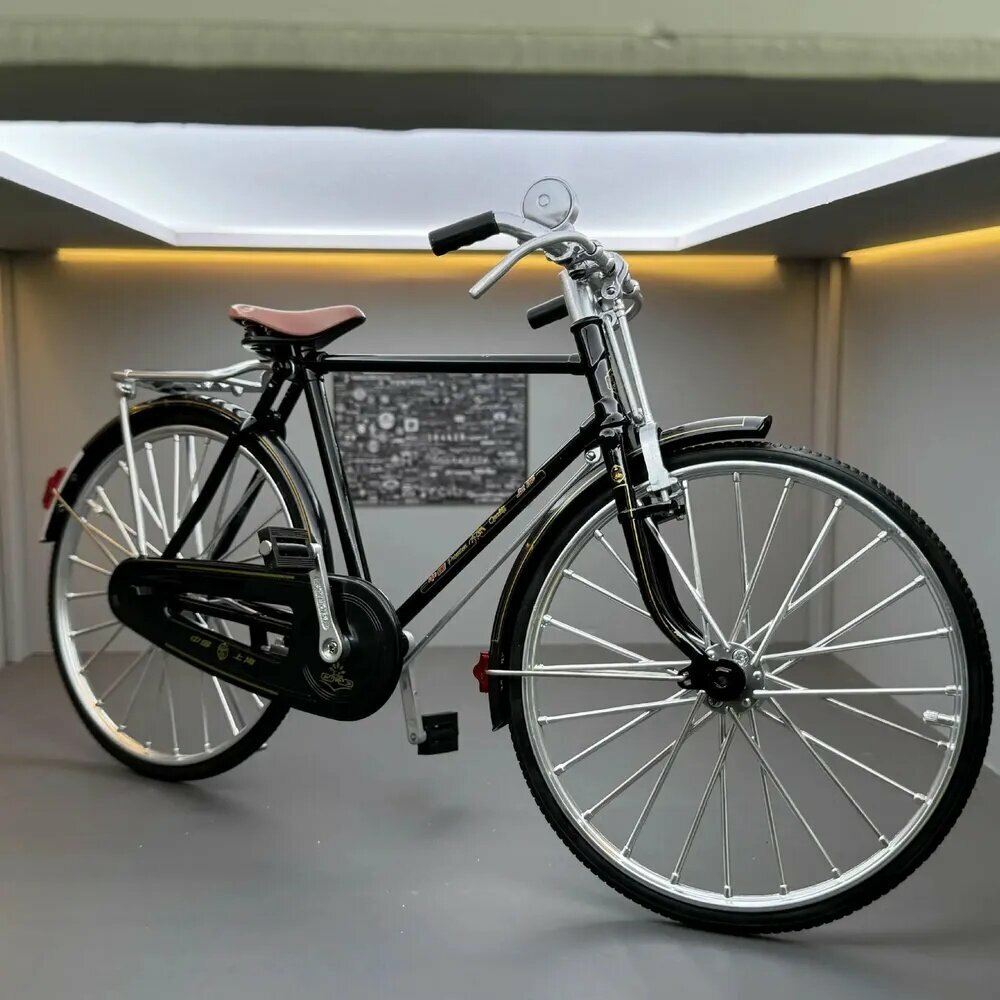 1:6 Retro Classic Two Eight Big Bar Mini Alloy Model Bicycle, Коллекционная модель машины для взрослых, Игрушечный автомобиль с звуковыми и световыми эффектами для детей