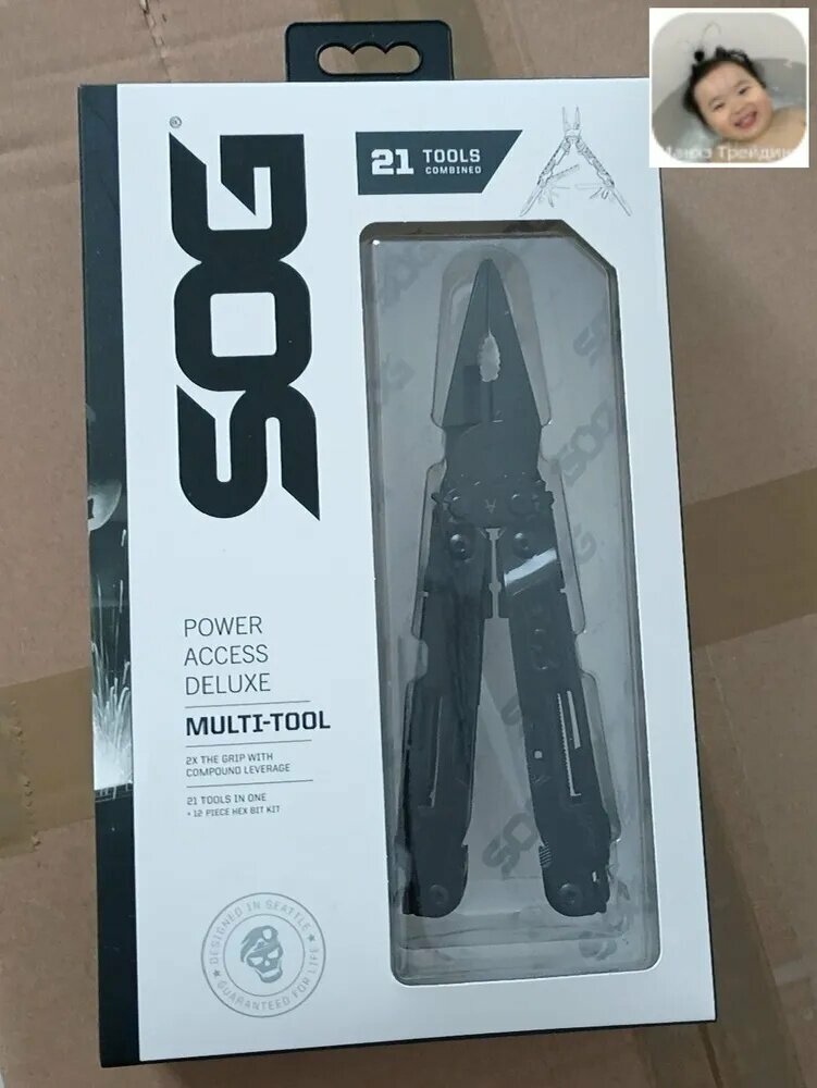 SOG Poweraccess роскошный многоцелевой инструмент с нейлоновыми чехлами и 12 наборами шестигранных долот.