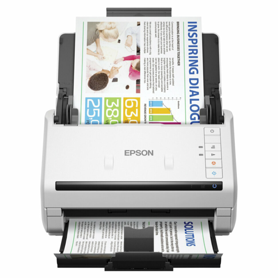 Сканер потоковый EPSON WorkForce DS-530II А4, 35 стр./мин, 1200x1200, ДАПД, B11B261401, 354774
