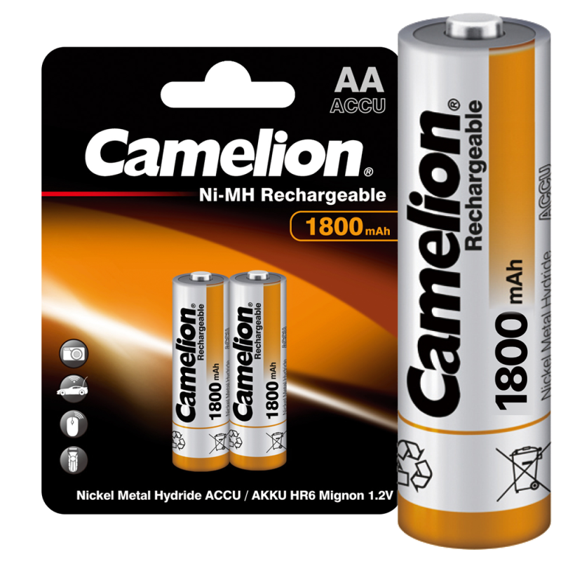 Аккумулятор AA/R6 1800мА. ч NI-MN BP-2 металлик (блист.2шт) Camelion 3001