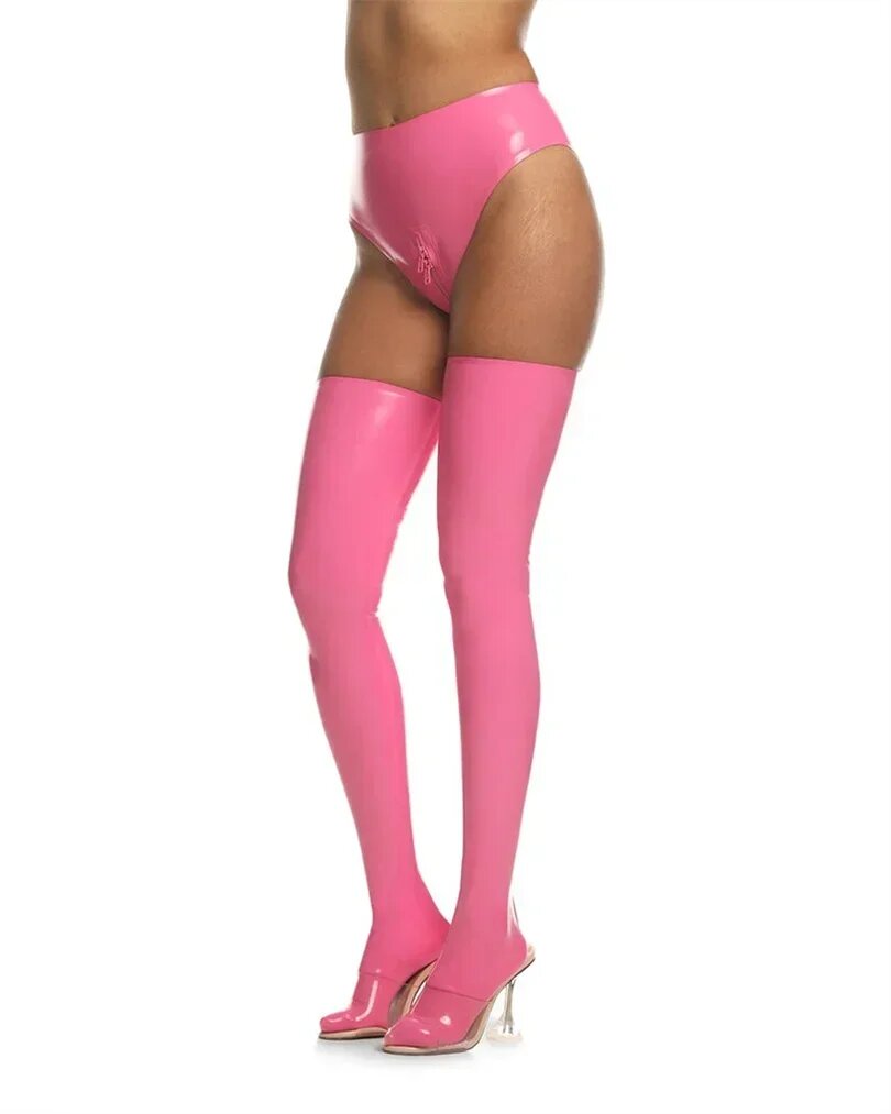Женский латексный комбинезон Розовый, XL, stockings28
