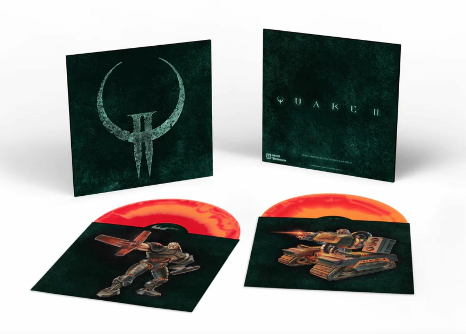 Quake II (2) OST (Red and Orange Swirl Limited Soundtrack + Mission Packs "The Reckoning" & "Ground Zero") Цвет: Красно-Оранжевый Вихрь, Виниловая Пластинка Саундтрек