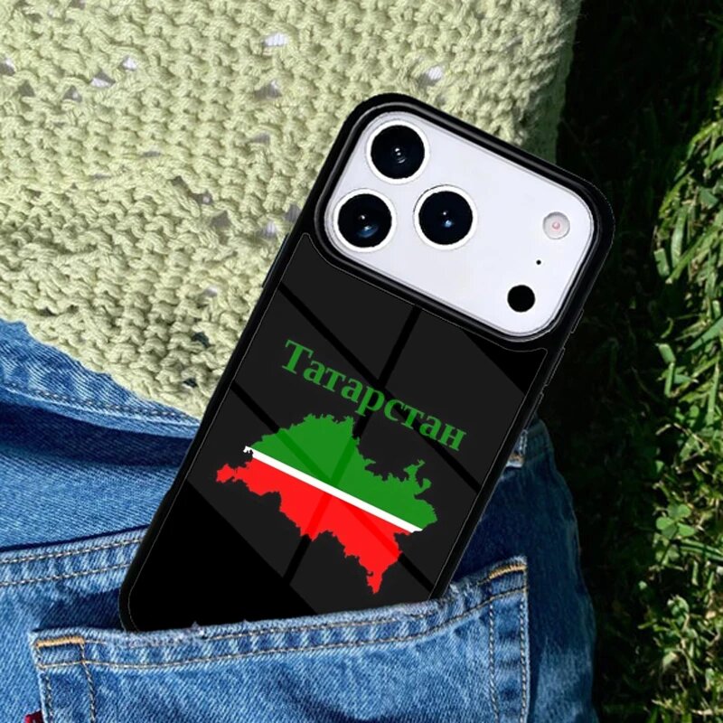 Противоударный силиконовый чехол с флагом Татарстана для iPhone 17 AIR 16 Pro Max 15 14 Pro 11 12 13