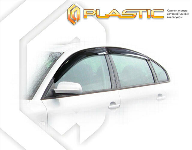 Дефлекторы окон для Volkswagen Passat 2001-2005 Ветровики дверей Черные глянцевые полупрозрачные СА пластик