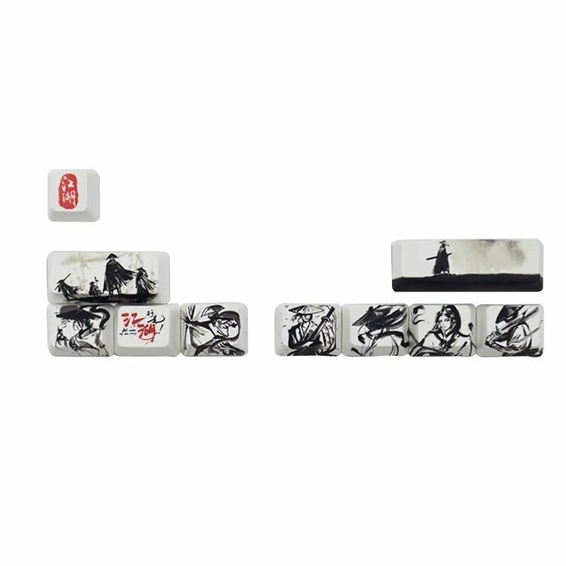 10-клавишная цветная механическая клавиатура PBT keycap-ink
