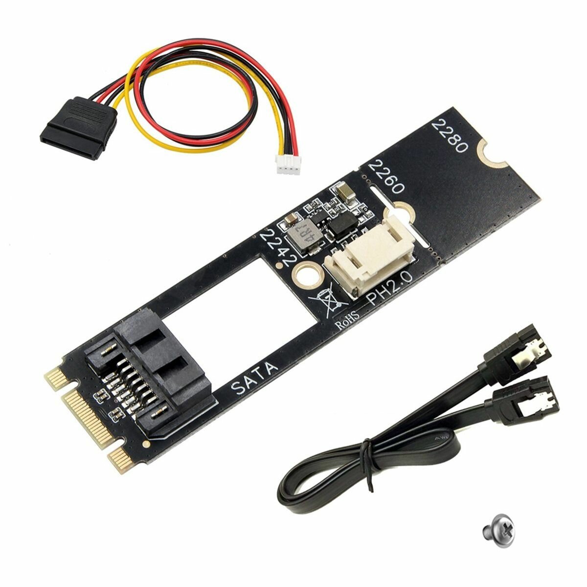 Адаптер M.2 SATA NGFF - SATA3.0 7-Контактный переходник M.2 SATA на SATA3.0 7-контактный адаптер для SSD NGFF