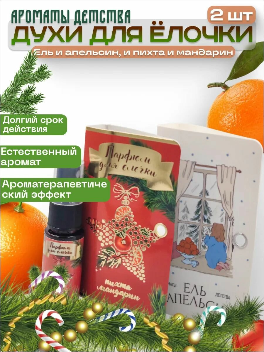 Ароматизаторы для елки спрей Ель апельсин и Пихта и мандарин
