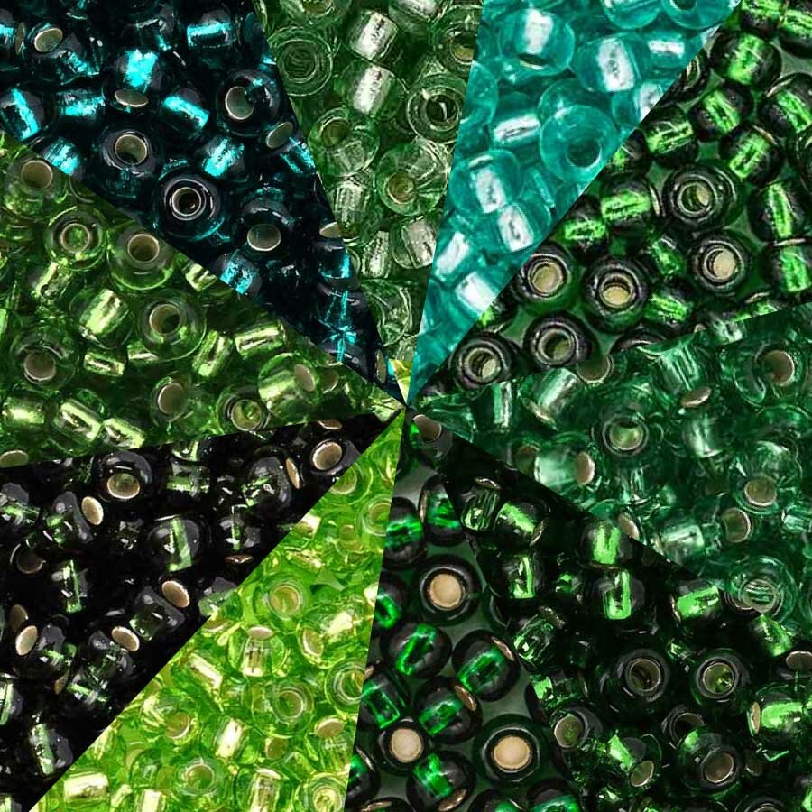 Бисер набор из 10 цветов по 5 г, чешский Preciosa 20, стеклянный, № 10/0, диаметр 2,3 мм