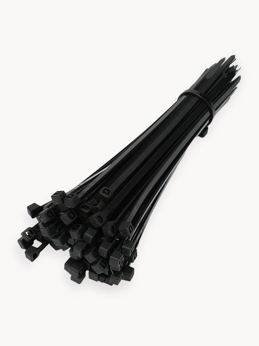 Стяжки пластиковые Cablexpert чёрные размер 300мм х 4.8мм 100 шт