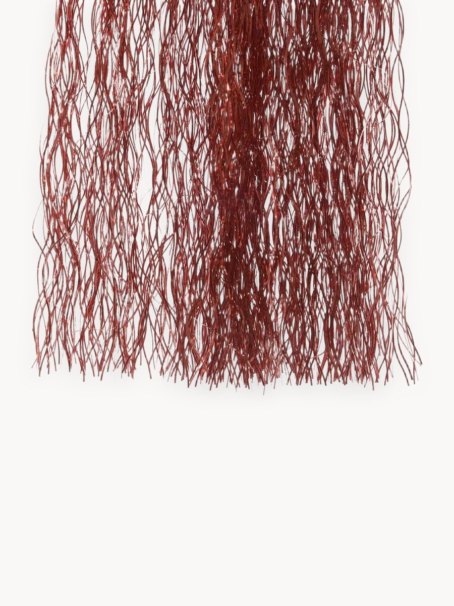 Дождик елочный волнистый, красный, винил, 50х40 см, Kaemingk 434476