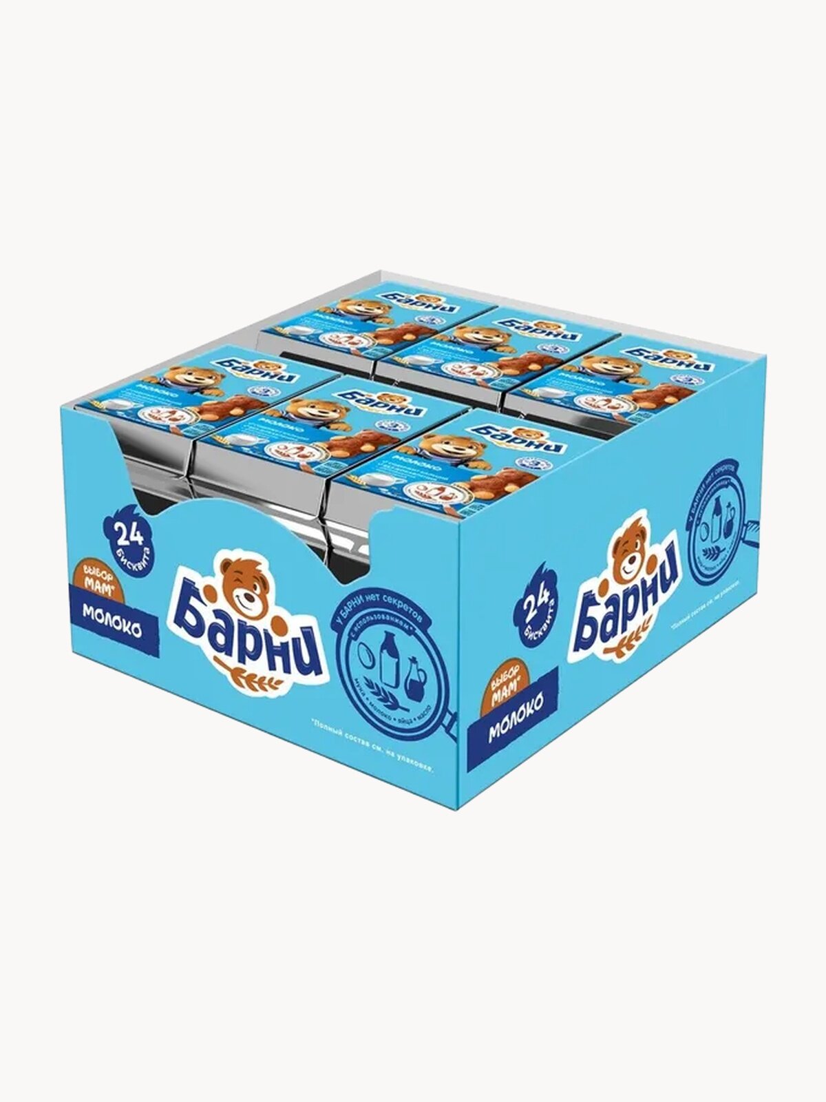 Пирожное бисквитное Медвежонок Барни Молоко 30гр 24шт