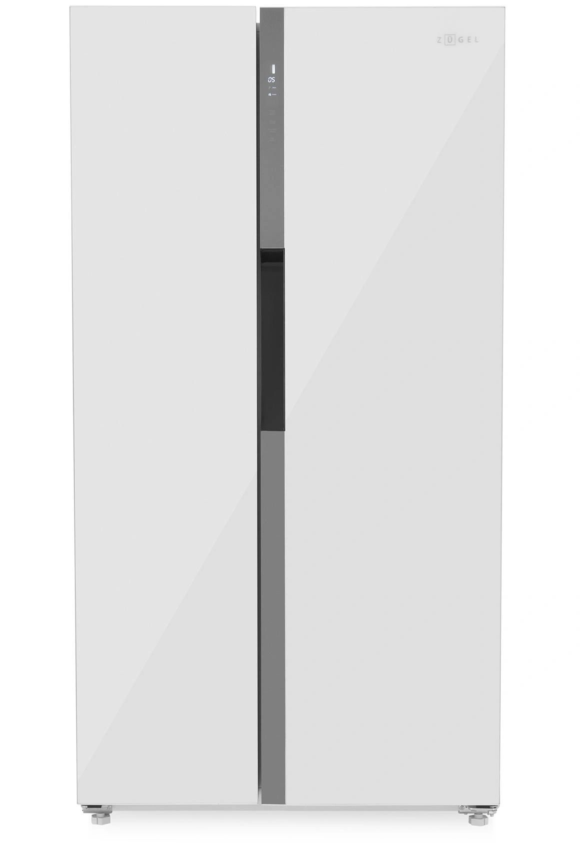 Холодильник Side by Side ZUGEL ZRSS630W, белое стекло