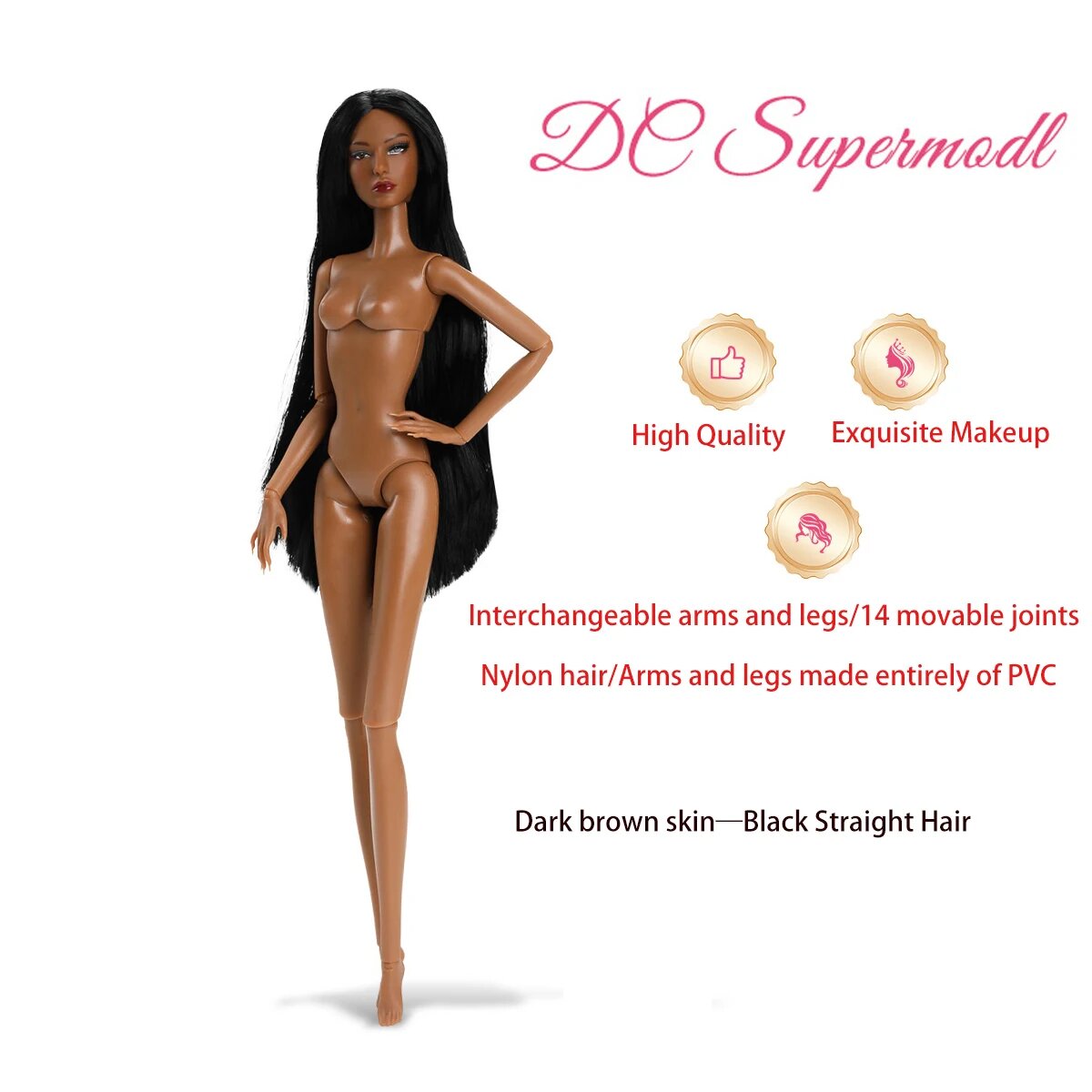 Dcsupermodel кукла 32 см 14 точек артикуляции 1/6 Dark brown skin A9