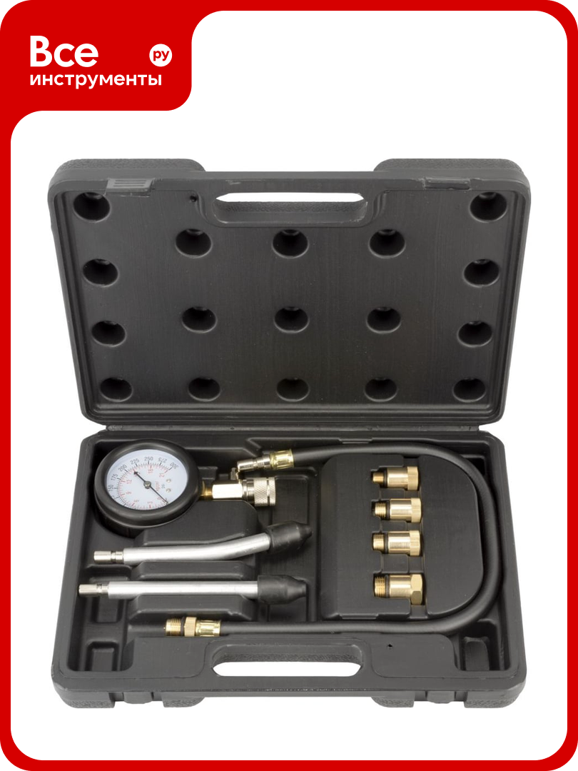 Компрессометр бензиноных двигателей АвтоDело набор 8 предметов 40068 13733, для ее устранения