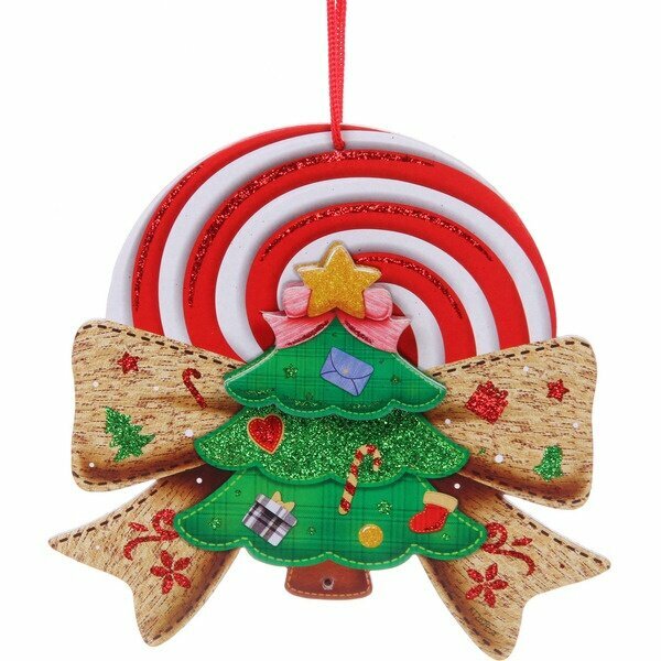 Украшение новогоднее Серпантин Сладкая елочка 18х19 см, картон