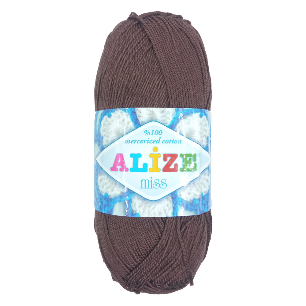 Пряжа для вязания Alize Miss 26 коричневый 1 моток 50 гр/280 м 100% мерсеризованный хлопок