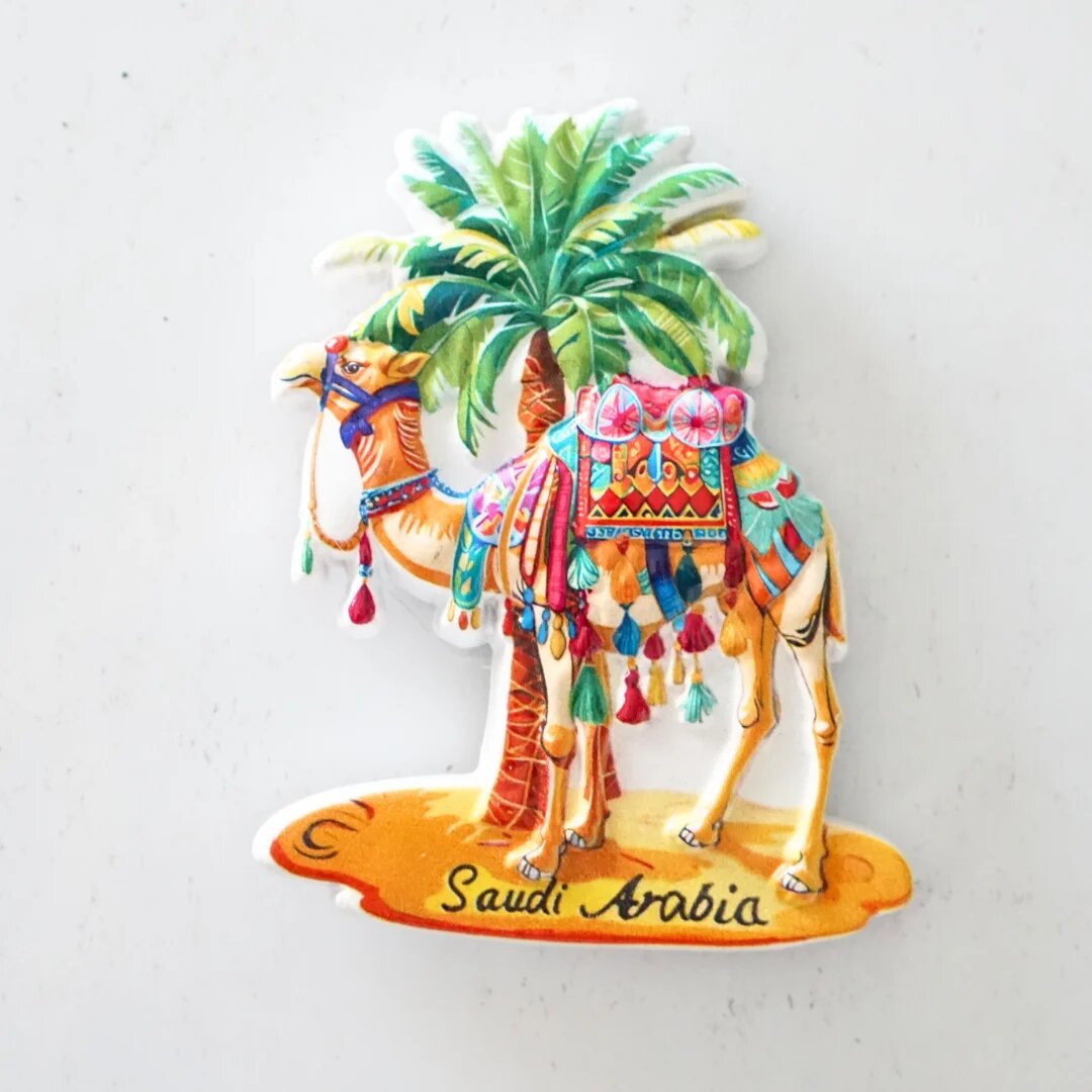 Магнит на холодильник с пейзажем Dubai Camel
