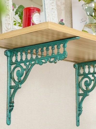 Винтажный металлический декоративный угловой кронштейн для дверного проёма из 2 шт