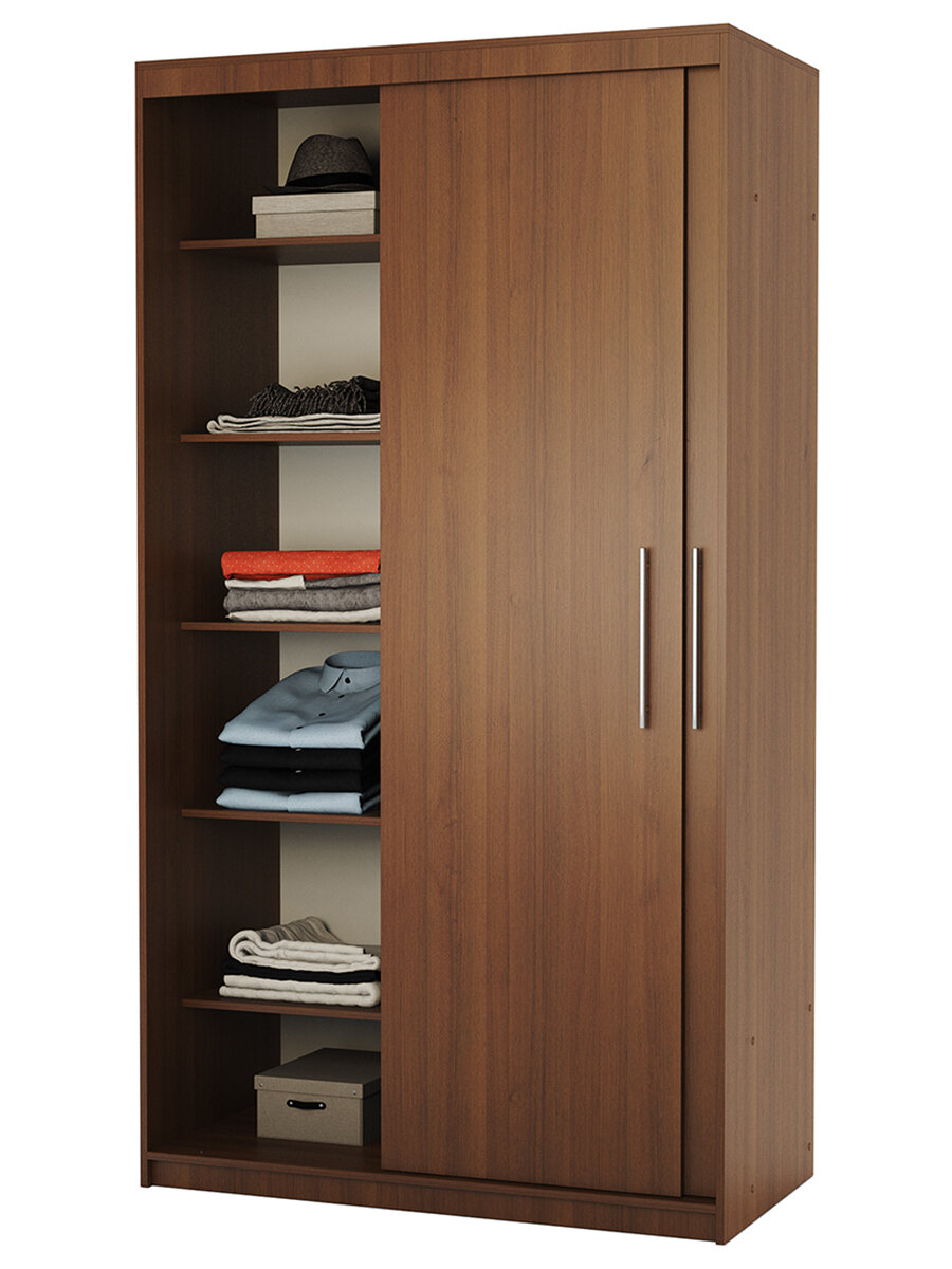 Шкаф-купе Шарм-Дизайн 2-х дверный Эконом 100х45х200 см, для одежды, ЛДСП Орех