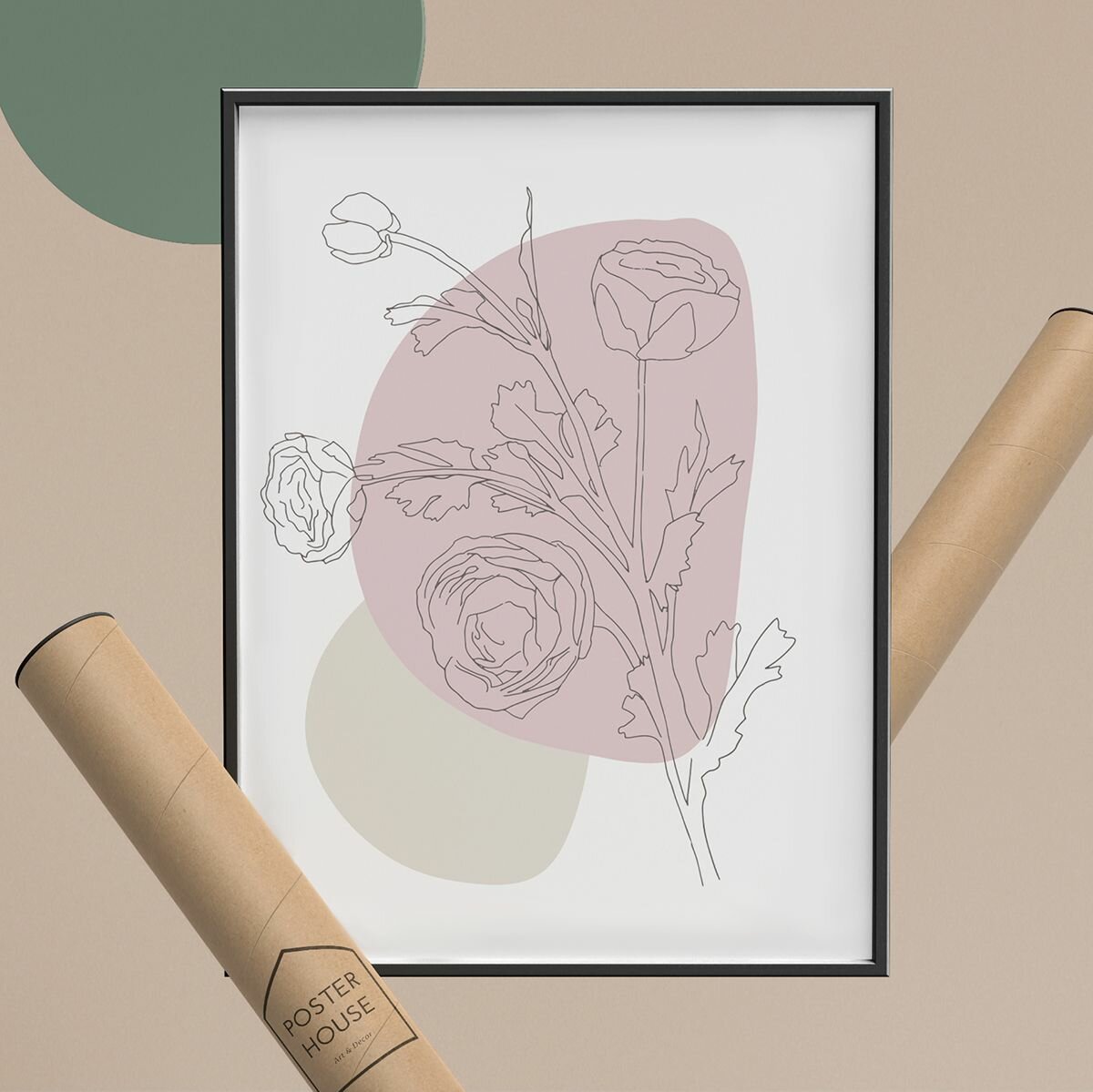 Постер Абстракция, минимализм 60х80 см без рамы/ Абстрактный, минималистичный плакат/ Акварель, фигуры/ Эстетичный плакат, постер для интерьера, декор стен