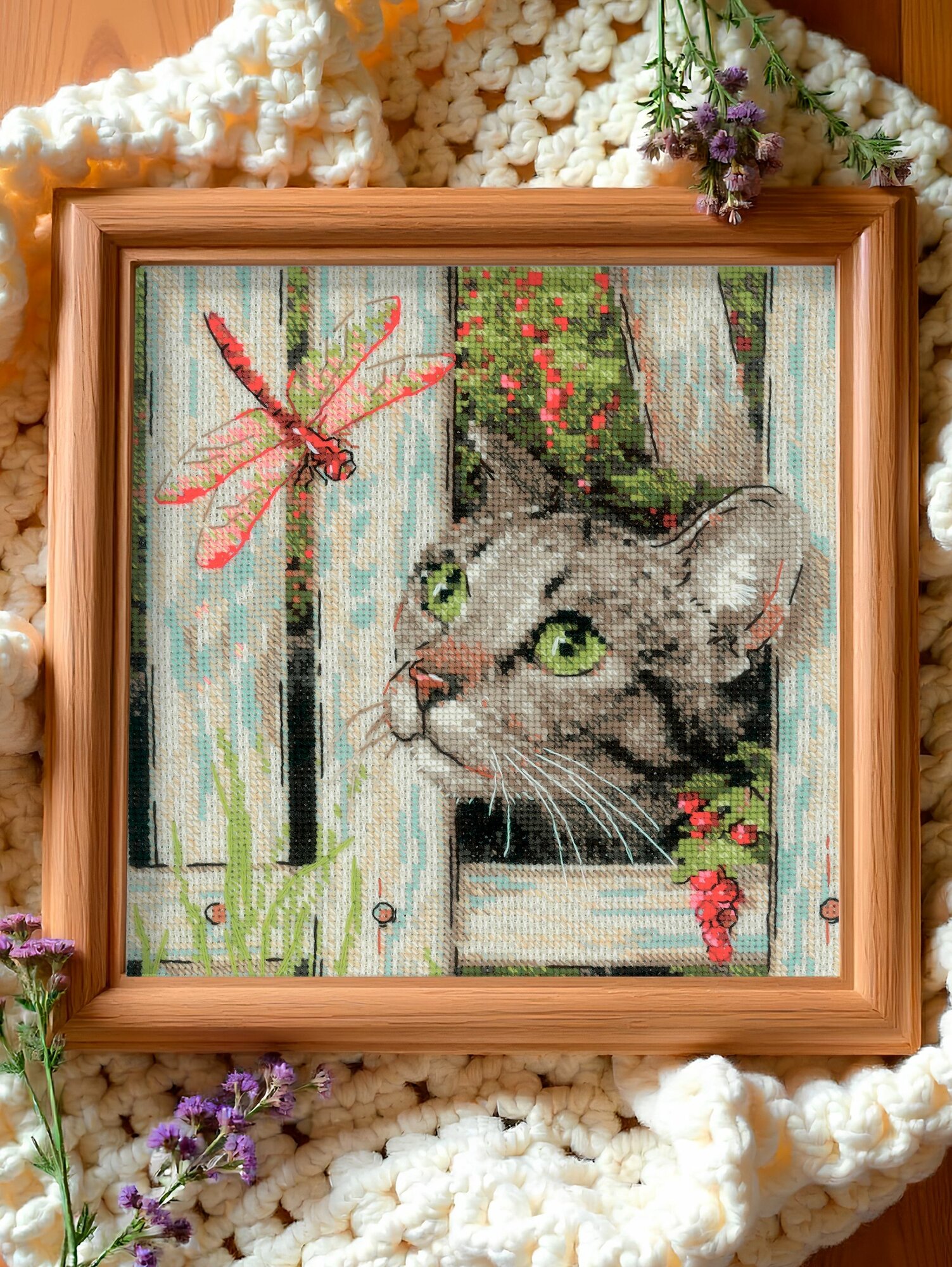 Набор для вышивания крестом Риолис, вышивка крестиком "Ты кто?", 20*20см, 2289