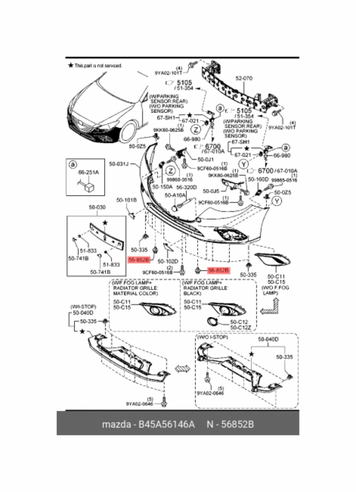 Клипса Mazda 3 (Bm) 13-18/Cx-5 11-17(Mazda B45A56146A)