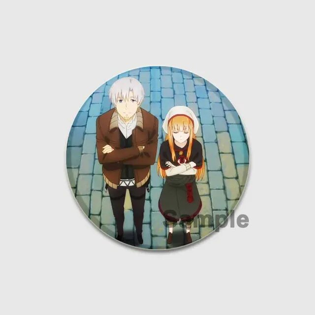 Круглые заколки на пуговицах в стиле аниме «Сприции и волк», милая интересная брошь с персонажем для украшения рюкзака, одежды, модные подарки