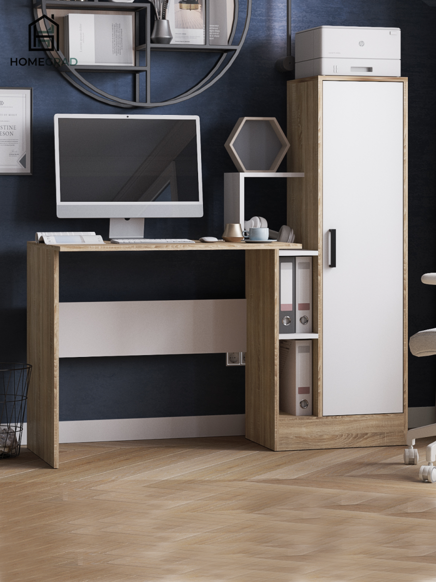 Стол компьютерный HOMEGRAD КМ-2, ЛДСП, 135 см x 60 см, цвет дуб сонома