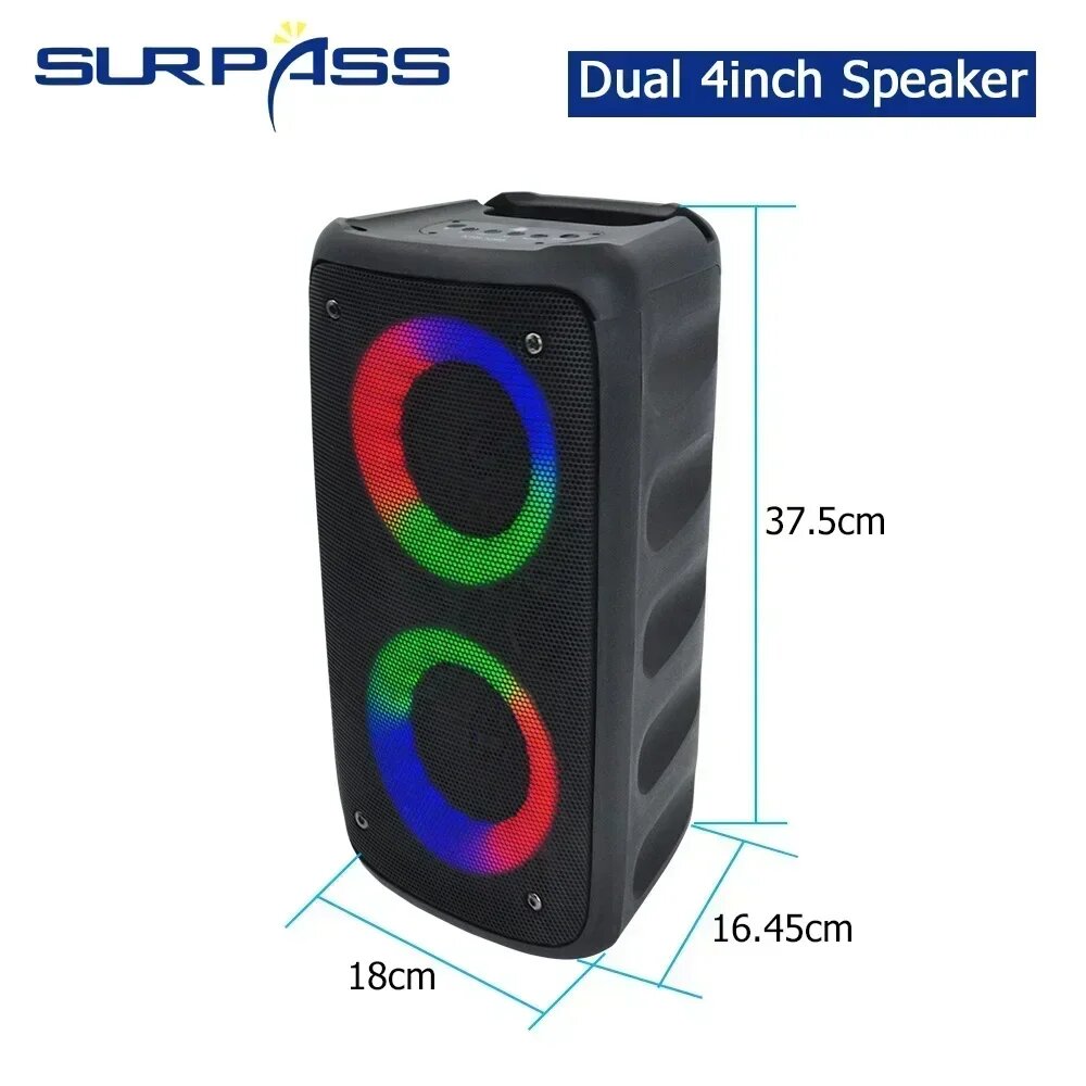 Портативный Bluetooth-динамик Surpass KTS1266 Dual 4inch Speakers