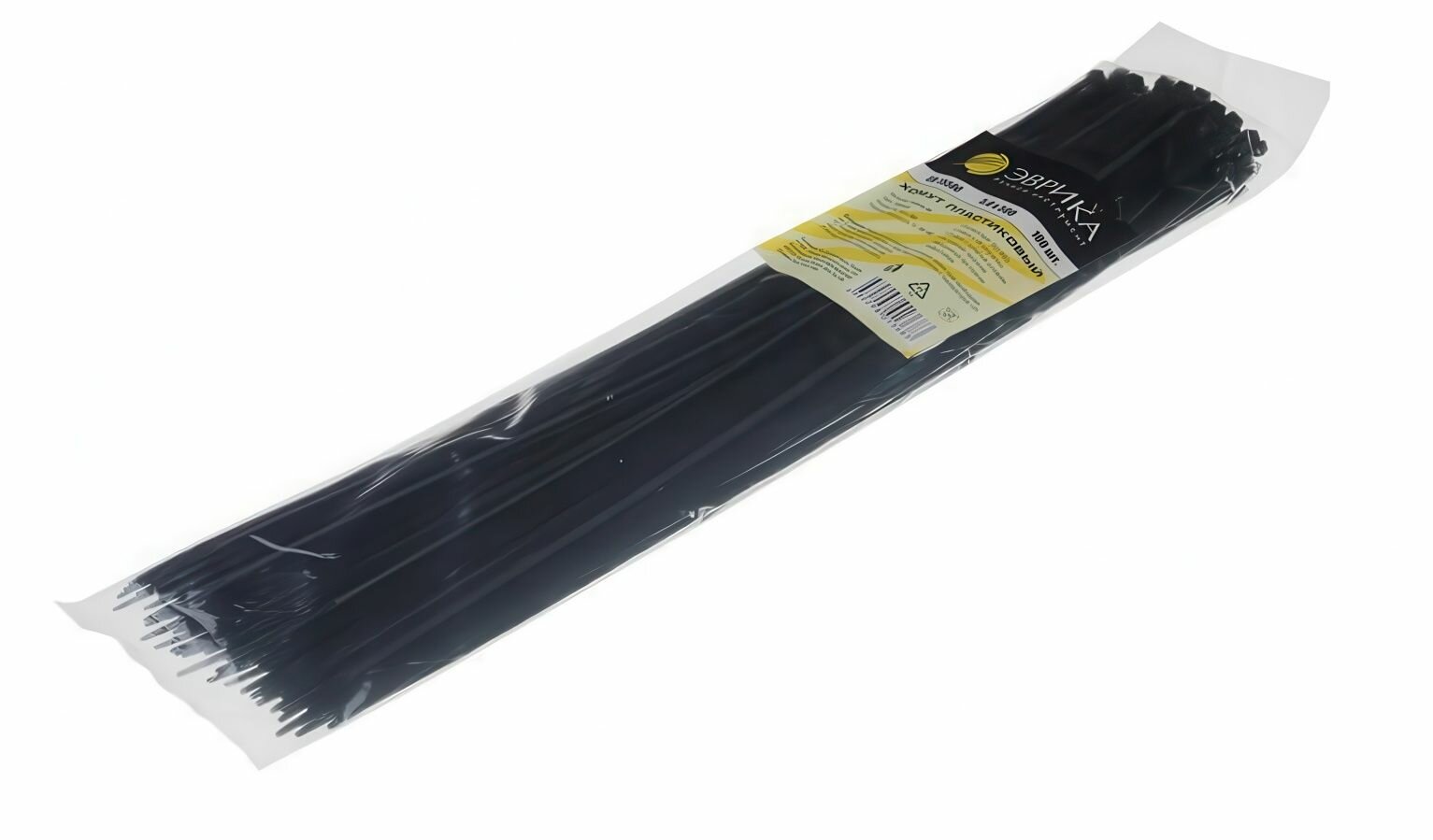 Хомут-стяжка 500х5.0 пластик черный 100шт, арт ER15500 эврика