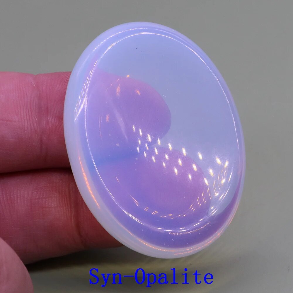 Кристаллы для беспокойства большой пальца, кварц, овальные 1 PCS, Syn-Opalite