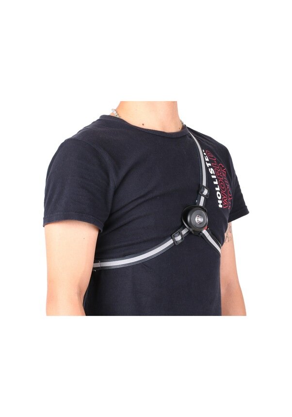 Двухсторонний светодиодный фонарь безопасности для бега и ходьбы в ночное время, 380 люмен спереди, 8 красных ламп подсветки, аккумулятор 2000 мА·ч, черный