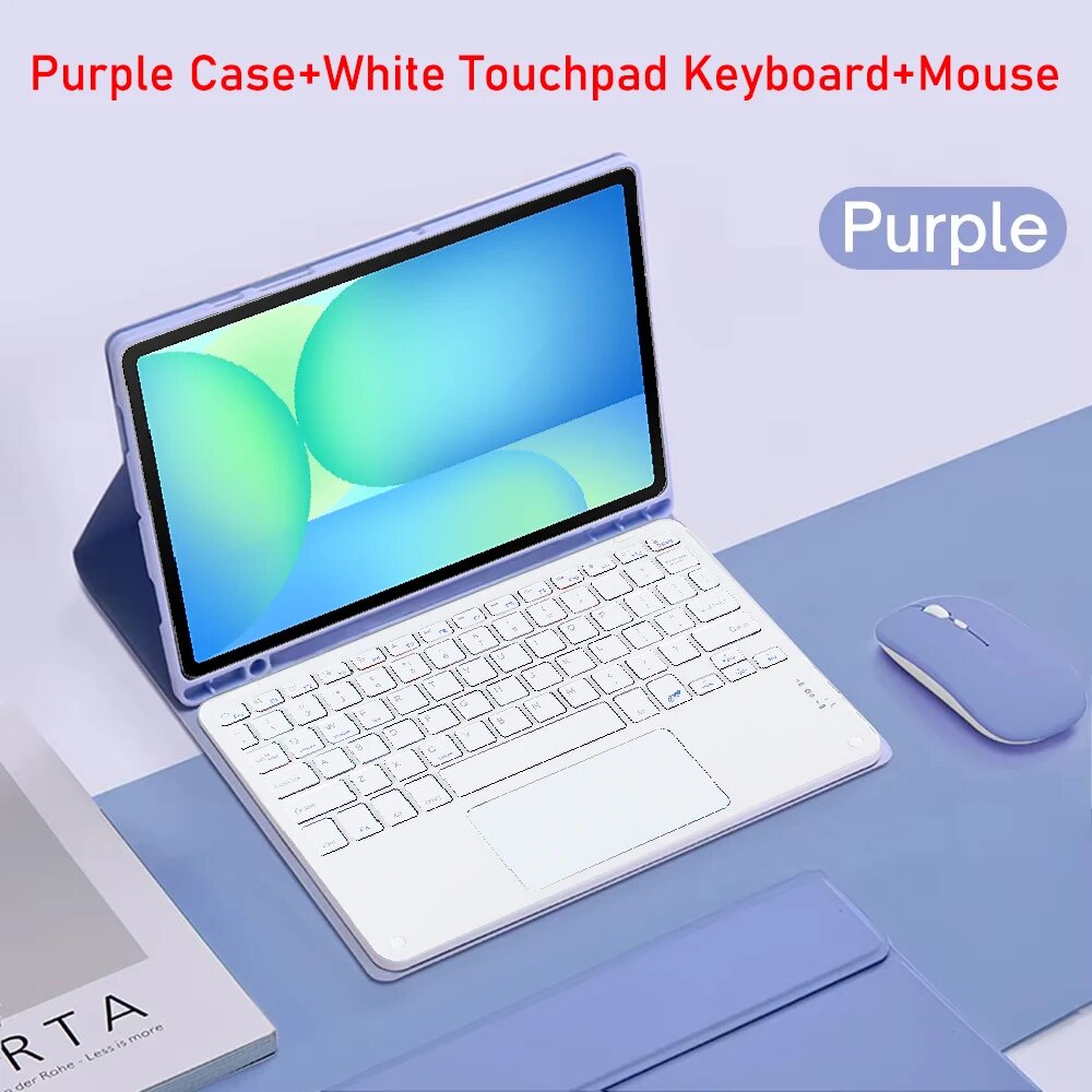 Чехол с клавиатурой PULUZ для Samsung Galaxy Tab S10 FE Plus 13.1" Russian Keyboard, Purple D