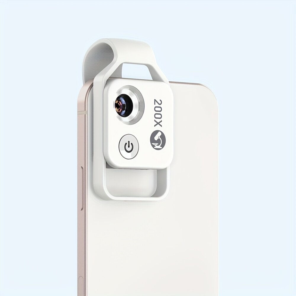 200X Pocket Digital Microscope with LED Light, Smartphone Clip, HD Magnification for Micro World