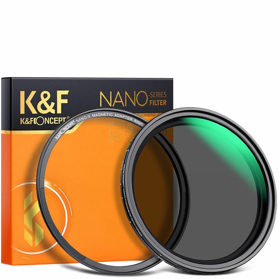 Светофильтр K&F Concept Magnetic Nano-X ND2-32 55мм, гидрофобная поверхность