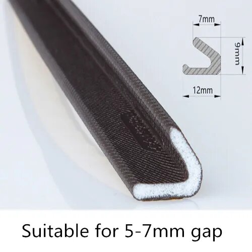Самоadhesive V-shaped door and window seal strip Medium 12x9, 2 Meter