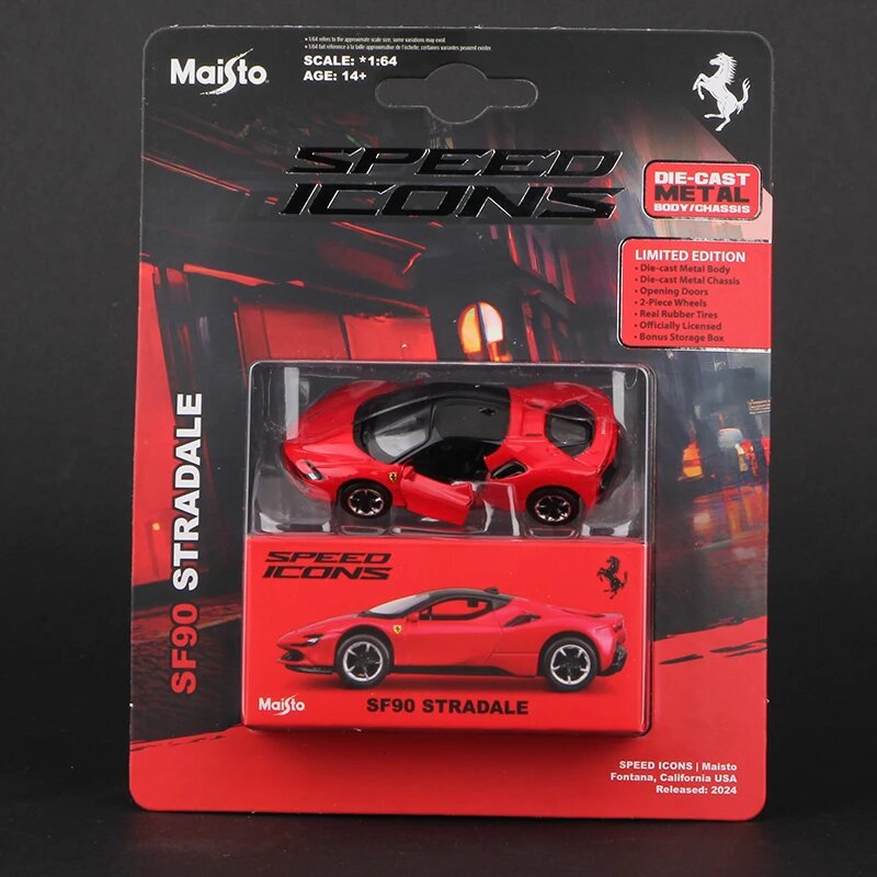 Maisto Ferrari SF90 Stradale, красный, 1:64