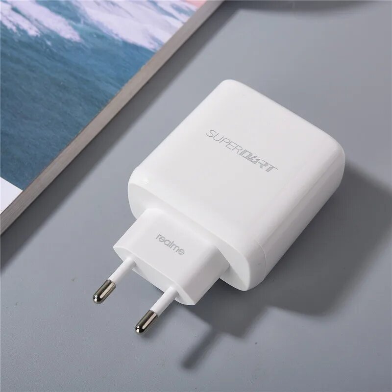 Оригинальное зарядное устройство Realme 65 Вт EU, адаптер для быстрой зарядки SuperDart, кабель типа C 6A для Realme GT2 Neo2 Q3 X7 9i 8 Pro Narzo 50 30 20 EU charger only