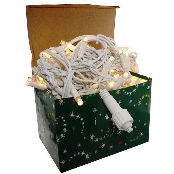 Ул. гирлянда (бахрома) без силового кабеля, L 3м, 100 мерц. теп. белый. LED ламп 5W, шн. бел. IP44 703292