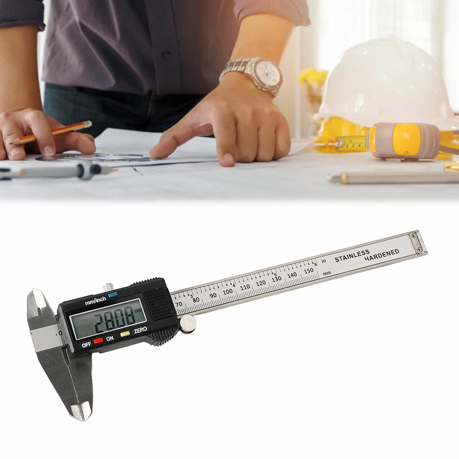 Цифровой штангенциркуль, электронный цифровой штангенциркуль из нержавеющей стали, микрометр, измерительный инструмент, 0 150 мм